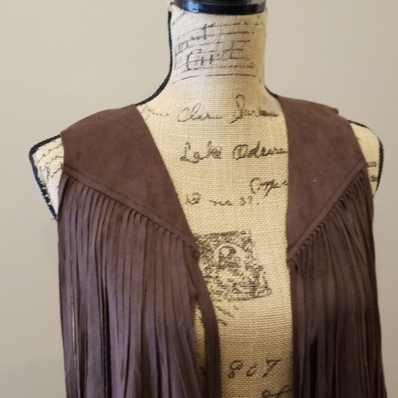 Vintage Havana | Jackets & Coats | Vintage Havana Brown Fringe Vest ...